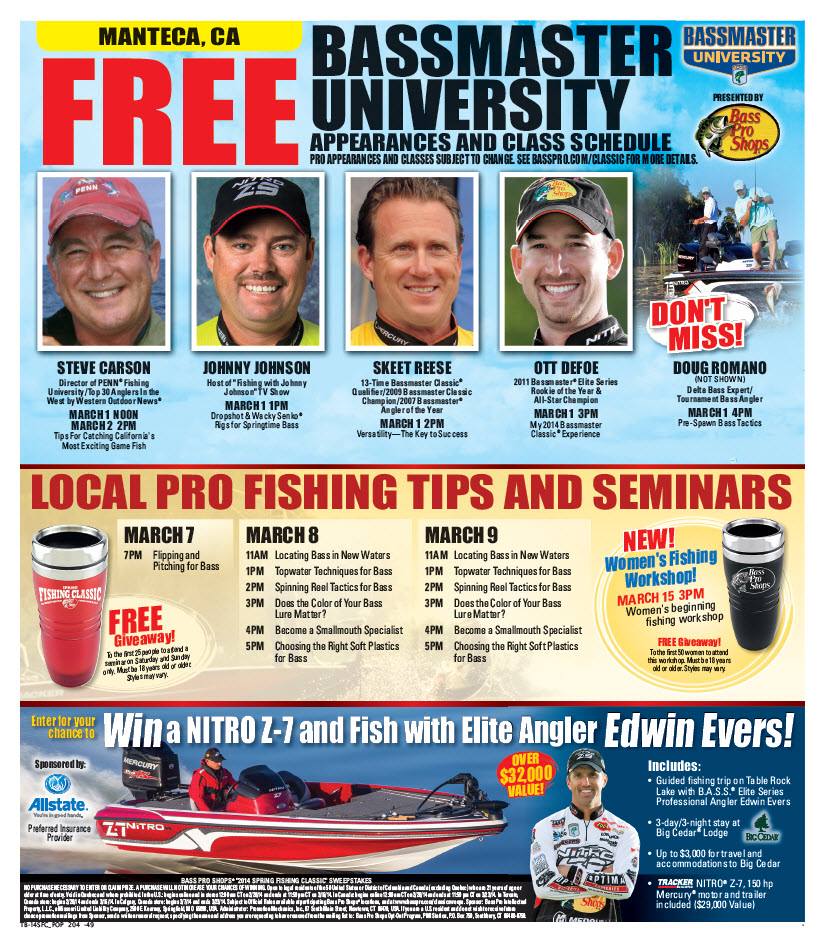 Upcoming seminars with Steve Carson-Bass Pro Shop, Manteca, CA ...